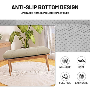 Lokex Bench Cushion,36x14In Thick and Breathable Bench Cushions for Indoor Furniture,Tufting Window Seat Cushions Indoor,Cream