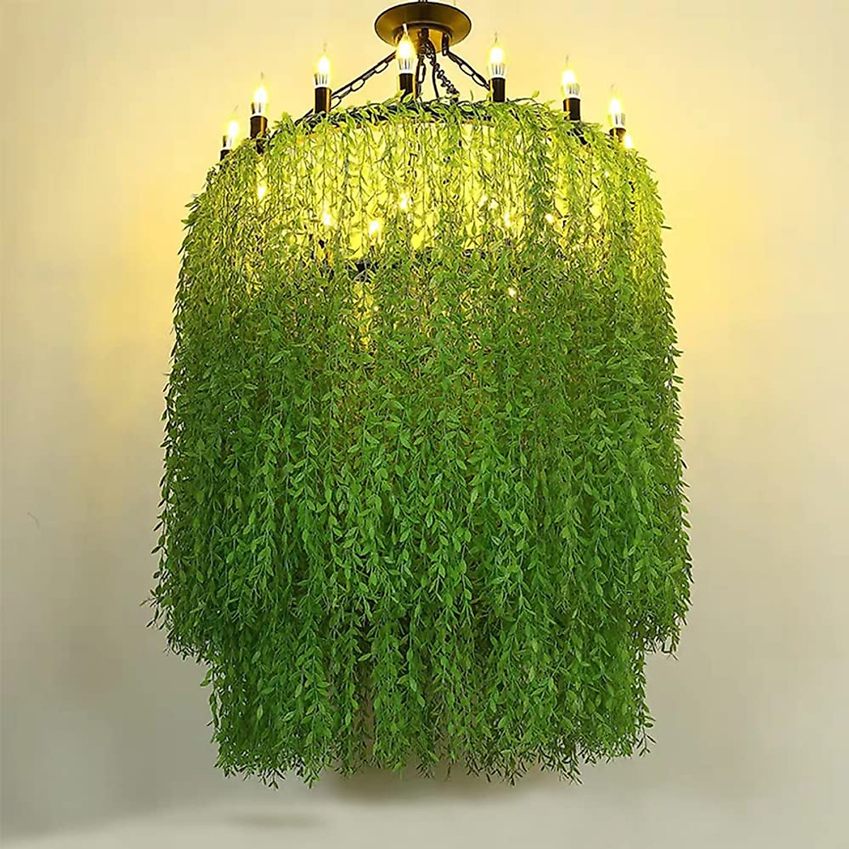 Zpollo 6Pcs Artificial Vines Fake Greenery Garland Willow Leaves with Total 60 Stems Hanging for Wedding Garden Party Wall Home Decoration