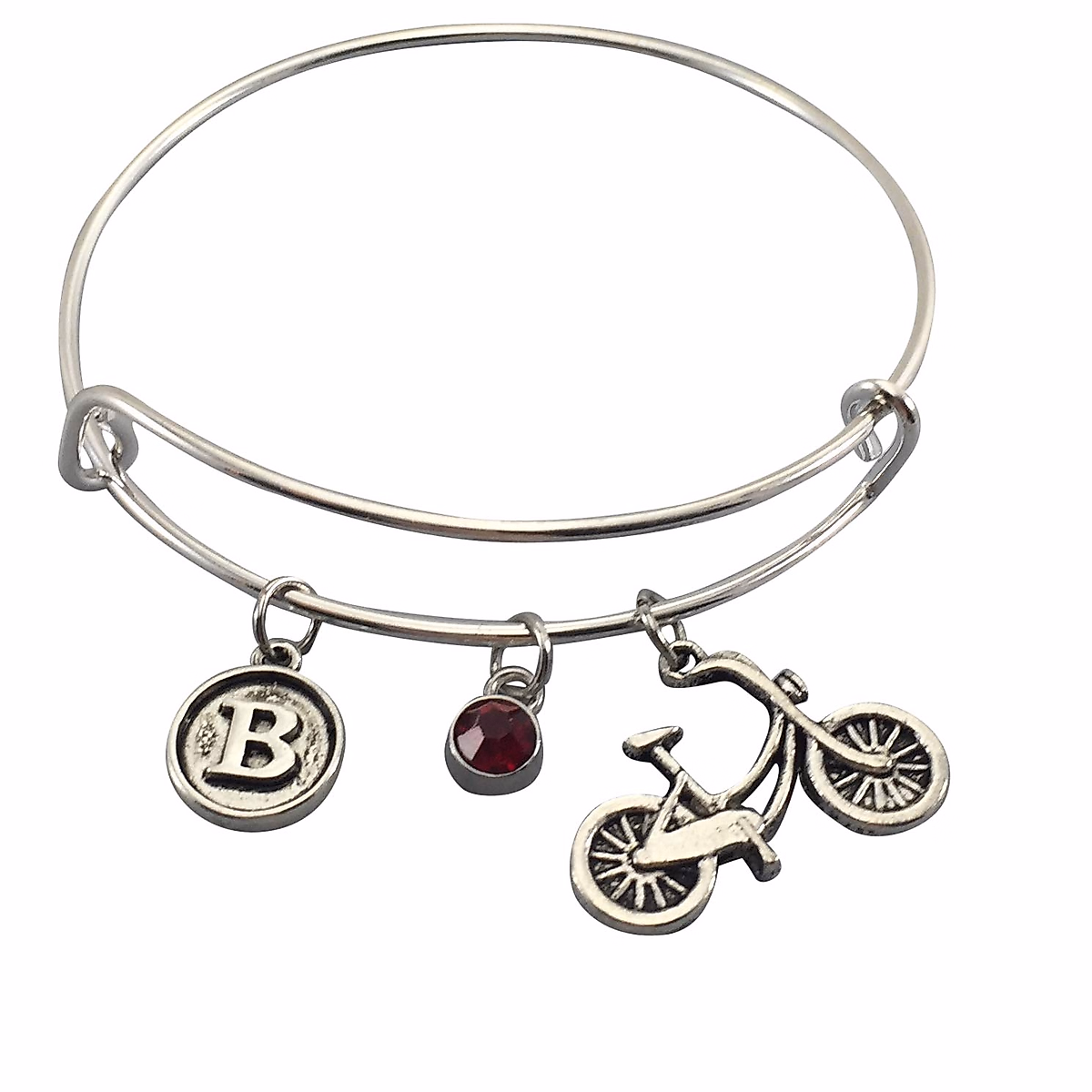 Bicycle - Bicycle Gift - Charm Bracelet - Initial Bracelet - Gift for Her - Gift Under 15 - Mothers Day Gift - Gift for Mom - Bike