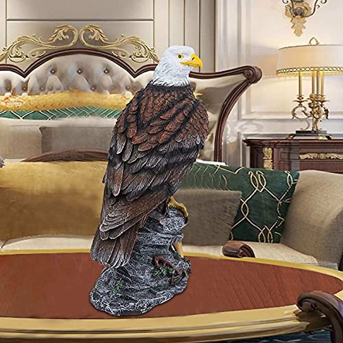 plplaaobo Resin Eagle Statue, Garden Eagle Animal Bird Art Decor Sculpture Outdoor Statue Decor for Pathway Patio Yard and Lawn