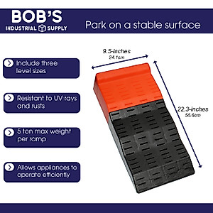BISupply Tandem Axle Leveler Ramps – 3 Level RV Leveling Blocks Heavy Duty Separating Camper Leveling Ramps, 2 Pk