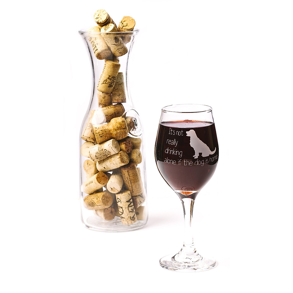 Funny Guy Mugs Dog Is Home Wine Glass, 11-Ounce - Fun Dog Lovers Wine Glasses with Sayings