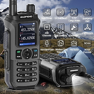 Baofeng UV-5R Upgrade Ham Radio UV-21R Dual Band Handheld Long Range Two Way Radio for Adults Rechargeable Walkie Talkies with VOX 999 Channels 771 High Gain Antenna Full Kit