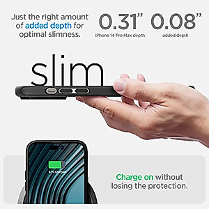 Spigen Mag Armor MagFit Bumper Case for iPhone 14 Pro Max (2022) - Matte Black, Compatible with MagSafe