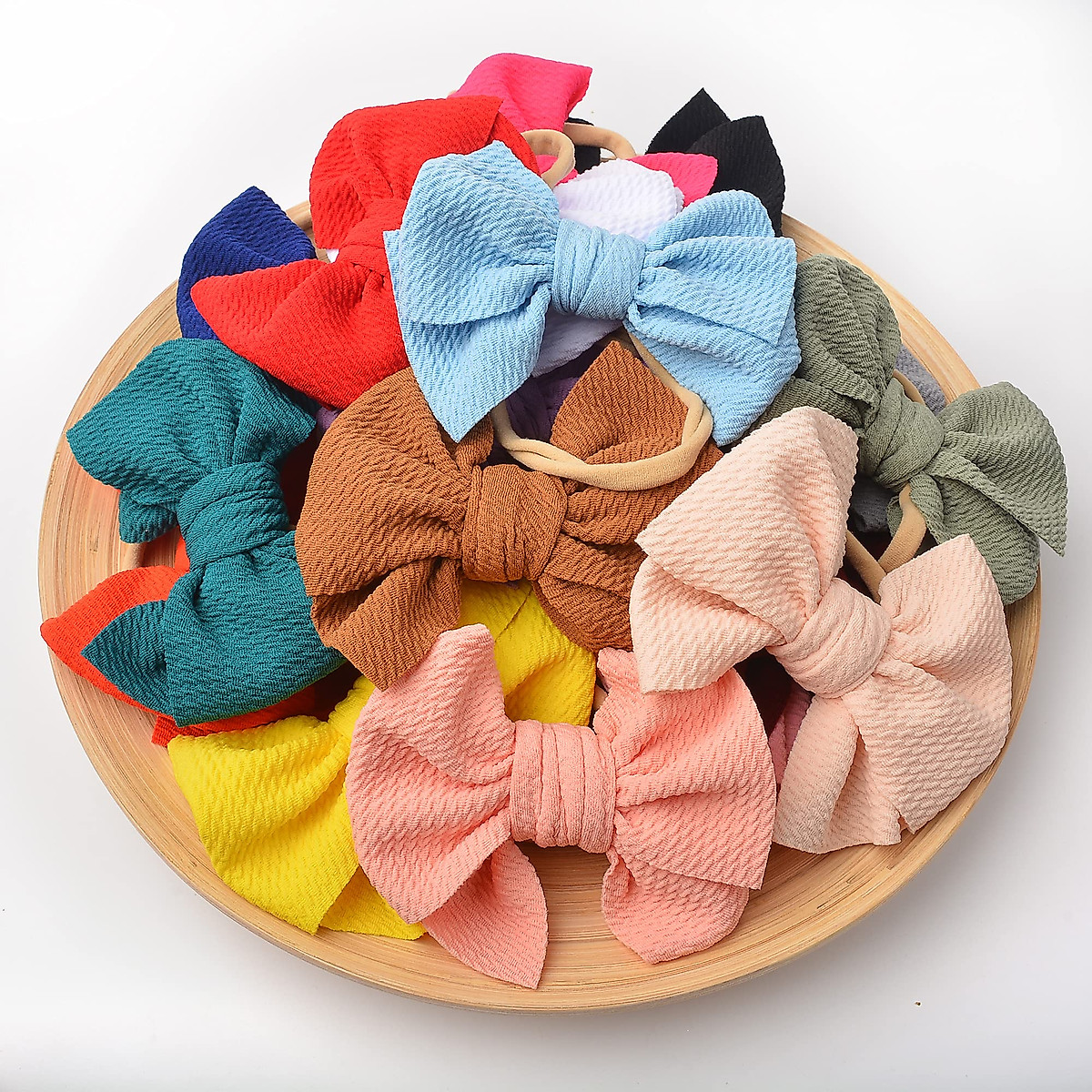 Prohouse 21 PCS Big Bows Baby Nylon Headbands Hairbands Hair Bows Elastics for Baby Girls Newborn Infant Toddler Child Hair Accessories