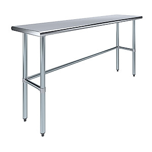 18 in. x 60 in. Open Base Stainless Steel Work Table | Residential & Commercial | Food Prep | Heavy Duty Utility Work Station | NSF