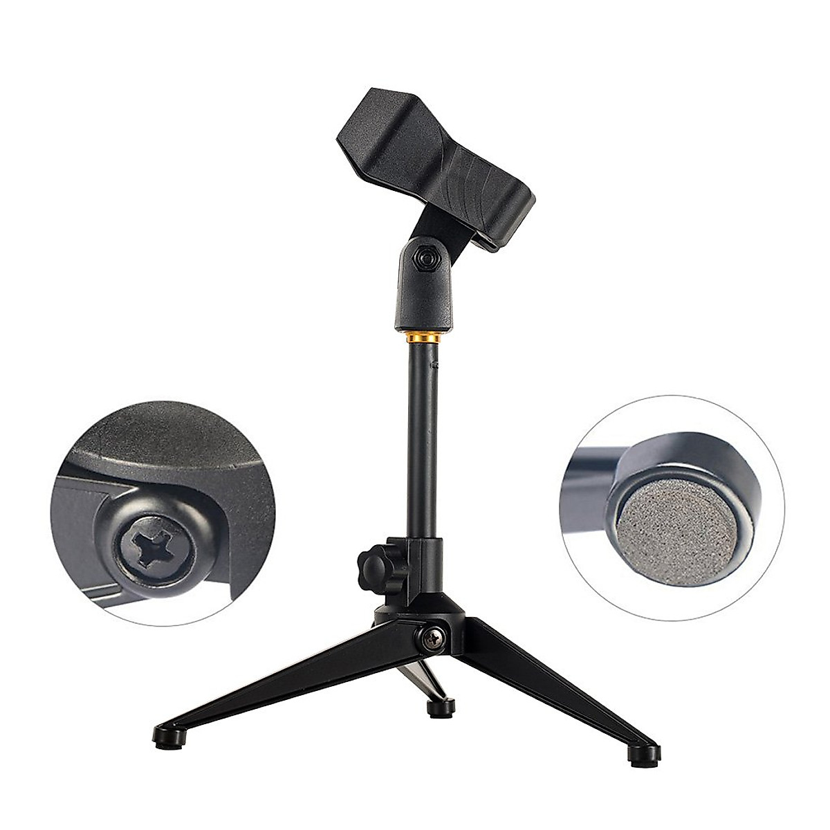 Universal Desktop Microphone Stand Adjustable MIC Tabletop Stand with Spring-Loaded Microphone Clip Such as Sm57 Sm58 Sm86 Sm87