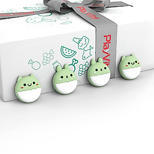 PlayVital Rabbit & Squirrel Cute Thumb Grip Caps for ps5/4 Controller, Silicone Analog Stick Caps Cover for Xbox Series X/S, Thumbstick Caps for Switch Pro Controller - Matcha Green