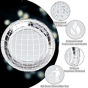 Fairooth 50 PCS Disco Paper Plates 9" Silver Foil Disposable Plates Disco Ball Dessert Dinner Plates 70’s Party Paper Tableware for Rock Roll Dance Music Party Supplies