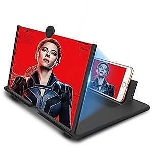16 inch Foldable Phone Screen Magnifier, Mobile Phone Amplifier with Folding Stand Holder Portable Movie Reading Enlarger Phone Magnifier Screen,Compatible with All Smartphones(Black)