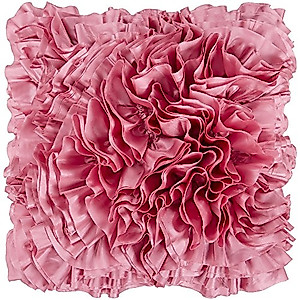 Surya BB-034 Hand Crafted 100% Poly Dusty Pink 18" x 18" Textural Decorative Pillow