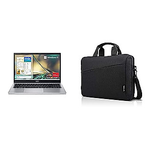 acer Aspire 3 Laptop, 15.6" Full HD, AMD Ryzen 3, 8GB, 128GB SSD, Wi-Fi 6, Windows 11 & Lenovo 15.6" Laptop Shoulder Bag, Water-Repellent Fabric