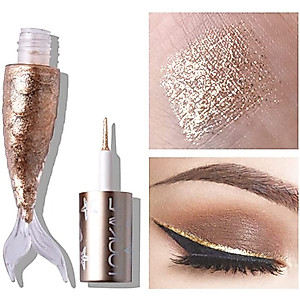 Go Ho 4 Colors Liquid Glitter Eyeliner,Shiny White Eyeliner,Metallic Shimmer Sliver Eyeshadow liner,High Pigment Colored Eyeliner Sticker Long Lasting Sparkling Eyeliner Makeup(Style A)