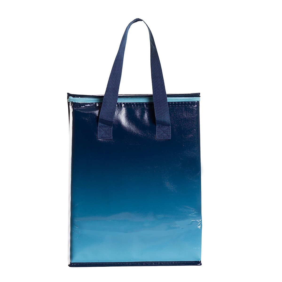 Planet E Reusable Grocery Picnic Shopping Bags - Heavy Duty Colorful Collapsible Insulated Zip Coolers (Pack of 3)