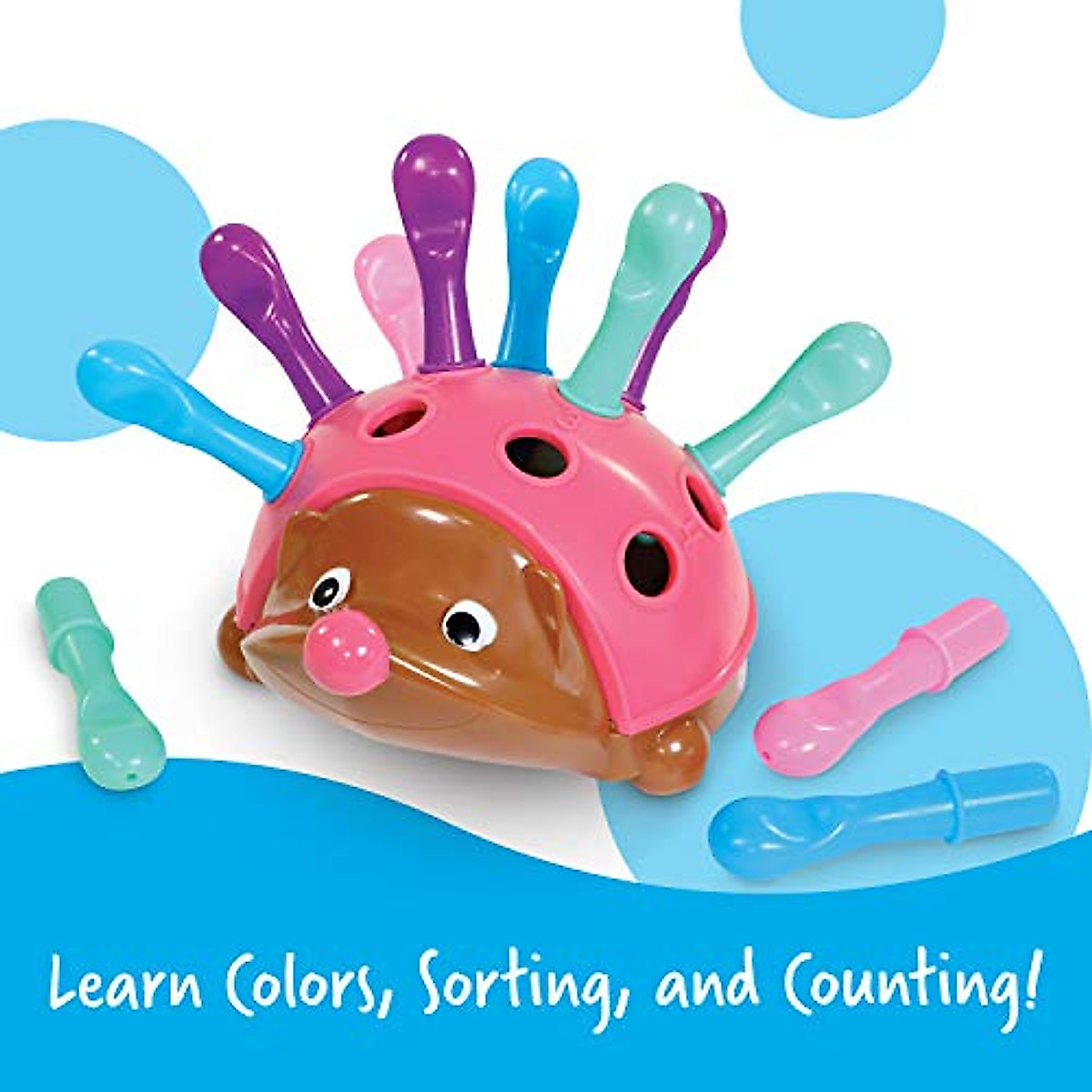 Learning Resources Spike The Fine Motor Hedgehog Pink - 14 Pieces, Ages 18+ months Fine Motor and Sensory Toy, Educational Toys for Toddlers, Montessori Toys