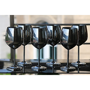 Wine Glass Set, Stainless Steel Long Stem Wine Glasses for White Red Wine Cocktail, Set of 2 Dishwasher Safe No BPA Unbreakable 8 Oz Wine Goblet for Housewarming Travel Outdoor Camp Picnic Formal Use