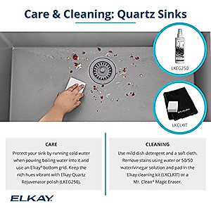 Elkay Quartz Classic ELGU3322BK0 Equal Double Bowl Undermount Sink, Black