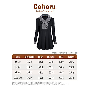 Gaharu Pullover Tunic Tops Ladies Long Sleeve Fall Top Lapel Tunic Sweaters for Women to Wear With Leggings Flowy Shirts Comfy Sweatshirts Black and White,L