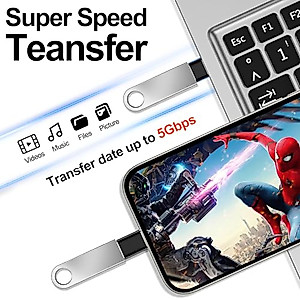 xiwxi [4 Pack] USB to USB C OTG Adapter,[2*Type C Female to A Male Charger Converter]&[2*USB C Male to USB 3.0 Female Adapter] Thunderbolt 4 Converter iWatch 8 9 ,iPhone 15 14 13 Pro Max,Car,Samsung