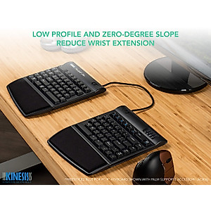 KINESIS Freestyle2 Blue Wireless Ergonomic Keyboard for PC (9" Separation), Dark Gray
