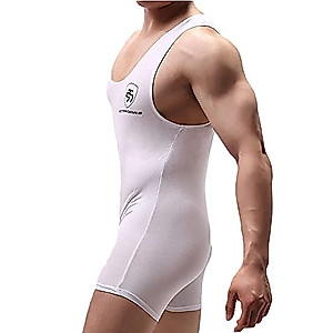 WMIERFI Men's Wrestling Singlet Athletic Leotard One Piece Sport Bodysuit Gym Outfit Active Underwear