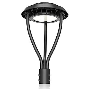 60W LED Post Top Light with Photocell ETL&DLC Listed 8400Lm Adjustable CCT 3000K/4000K/5000K LED Pole Top Light IP65 Waterproof for Outdoor Commercial Pole Light Fixture AC100-277V