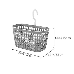 Luxshiny 6pcs Plastic Hanging Baskets Wall Mounted Shower Baskets Hanging Basket Organizer with 360 Degree Rotating Hook Rectangle Storage Baskets for Kitchen Bathroom