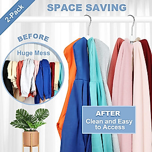 TOPIA HANGER Hoodie Hangers 2-Pack with 6 Cedar Balls, 360°Swivel Purse Hanger, Scarf Hanger, Closet Hooks, Handbag Organizer, Bra Hanger, Accessory Organizers for Scarf, Tanktop, Hat, Hoodie CT43C