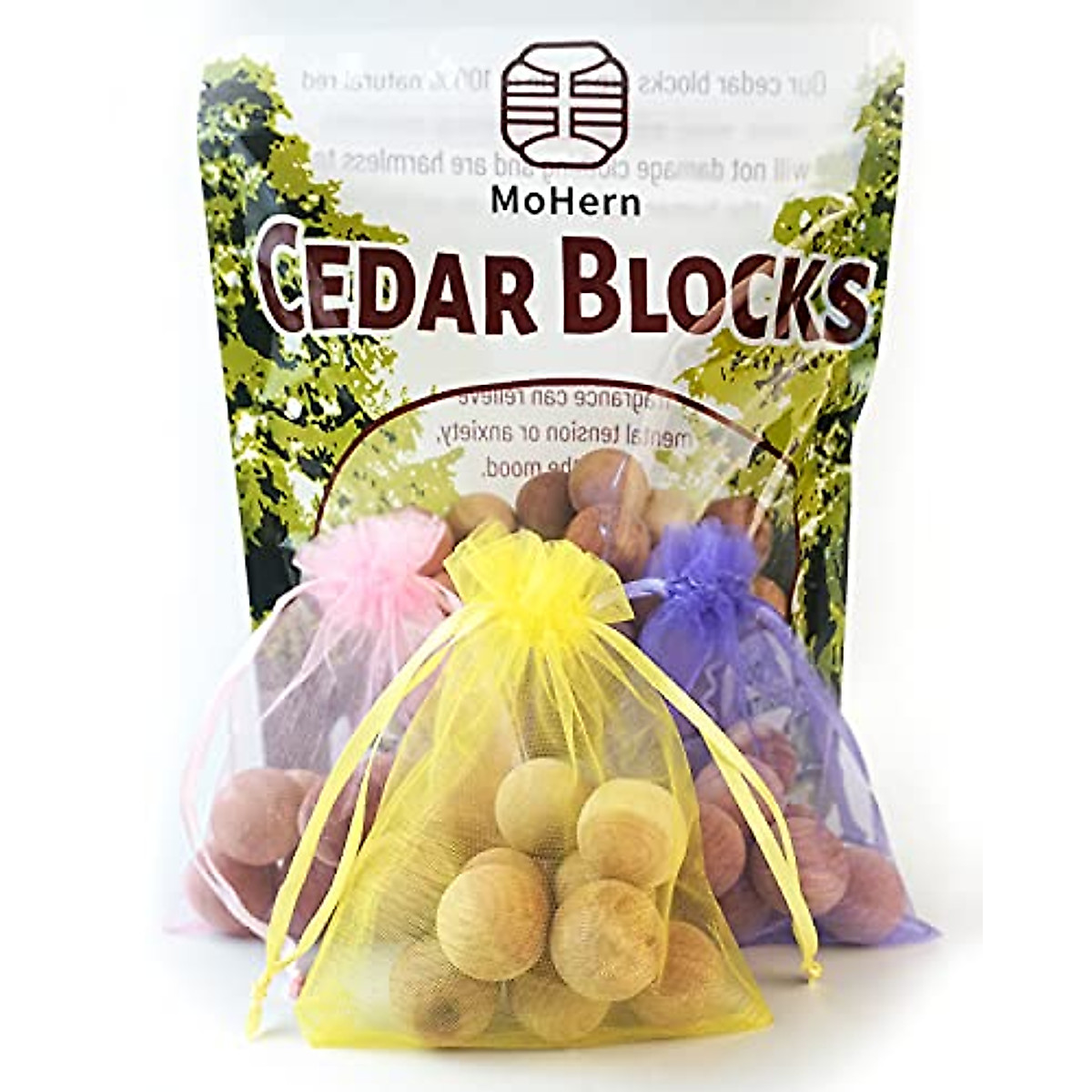 MoHern Cedar Balls for Clothes Storage, 30 Pcs Cedar Blocks for Clothes Storage, Cedar Chips for Clothes Storage