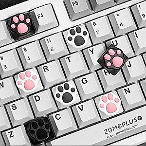 Custom Gaming Keycaps Machinery Keyboard keycaps Cat paw Shape ABS Base for ESC Key, Cat Claw for Cute Keyboard (Black/Pink)
