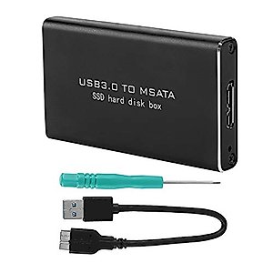 Garsentx Hard Drive Enclosure, PCI-E SSD Solid State Disk Enclosure Hard Disk Box 6Gbps Support 30mm*30mm/50mm MSATA Interface of SSD Solid State Hard Disk with mSATA Interface Drive