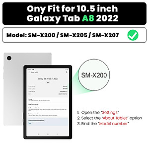 SEYMAC for Samsung Galaxy Tab A8 Case 10.5 Inch (SM-X200/ X205/ X207), Heavy Duty Full-Body Shockproof Protective Case with Screen Protector, Rotating Stand, Hand/Shoulder Strap and Pen Holder, Green