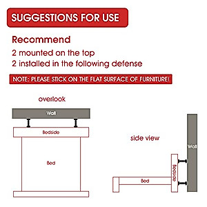 KARINA QURATZ 4pcs Bed Stoppers for Headboard Adjustable Threaded Bed Frame Anti-Shake Tool, Headboard Stoppers, Bedside Anti Shake Tool for Beds Cabinets Sofas(Black,46-120mm)