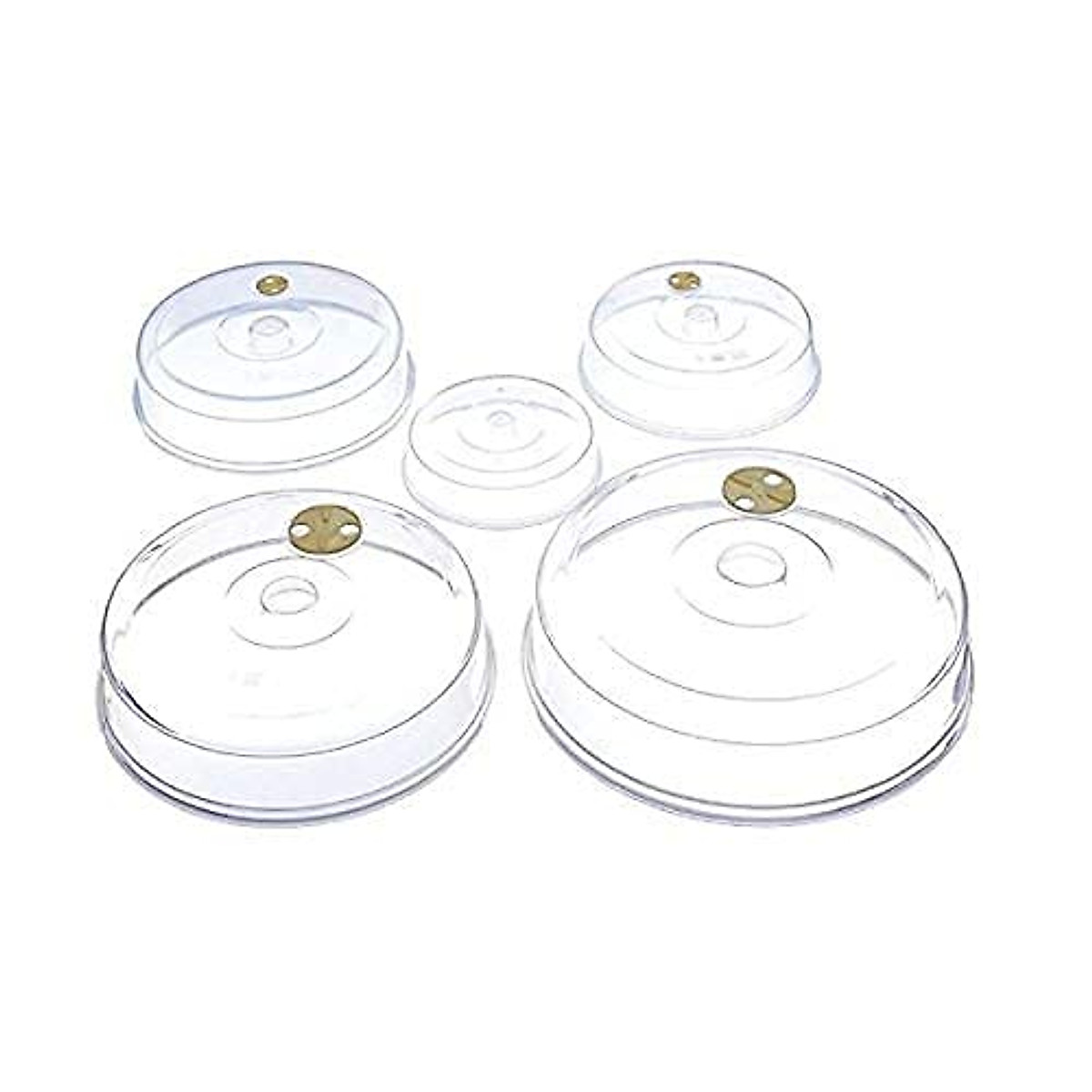 5 Piece Ventilated Microwave Covers Adjustable Steam Vents Assorted Sizes BPA Free Mixed Sizes For Large & Small Food Plates Bowls