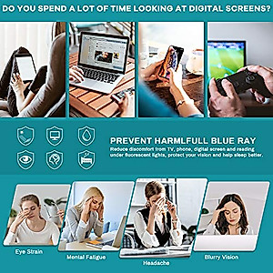 Gaoye Blue Light Blocking Glasses - 3 Pack Fashion Square Fake Eyeglasses, Anti UV Ray Computer Gaming Glasses, Blue Blockers Glasses for Women/Men, Matte Black+Leopard+Transparent