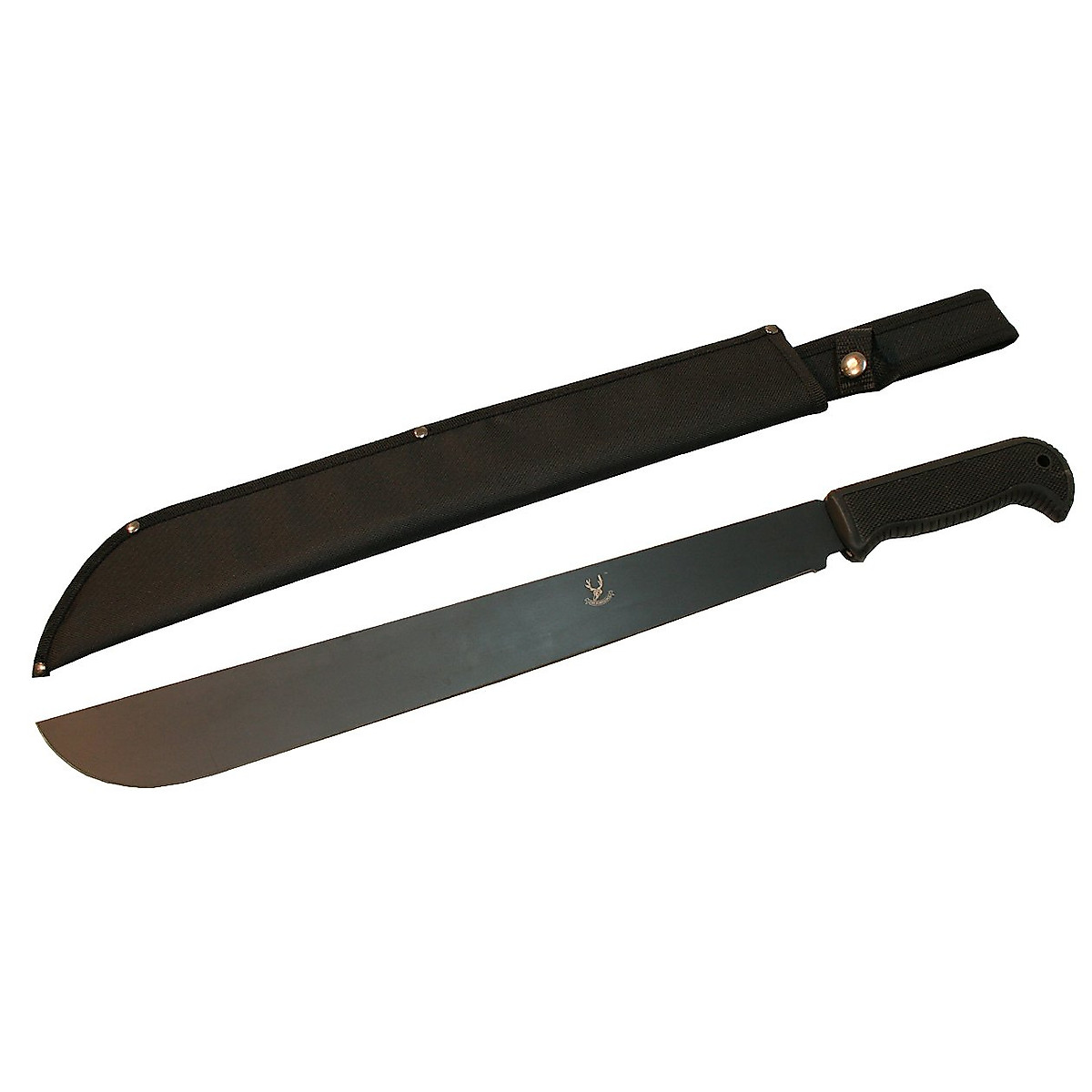 Lastworld 18" Long Hunting Machete with Sheath All Black