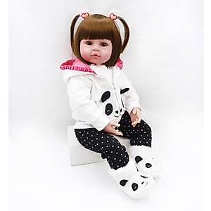 Reborn Baby Doll Clothes for 17-19 inch Reborn Dolls Cute Panda Baby Doll Outfits Set 4 Pieces of Pack
