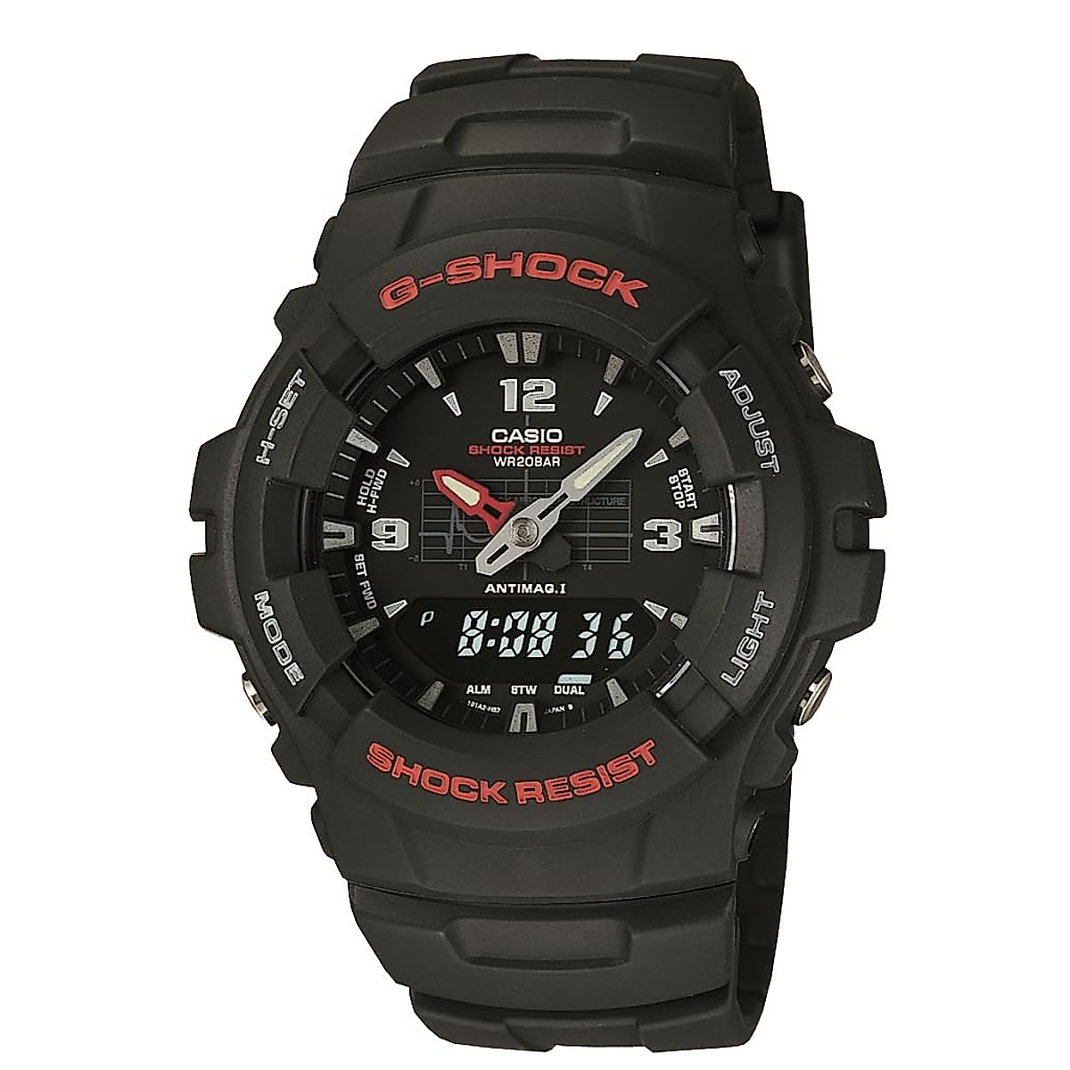 Casio G-Shock Quartz Watch with Resin Strap, Black (Model: G-100-1BVMCI)