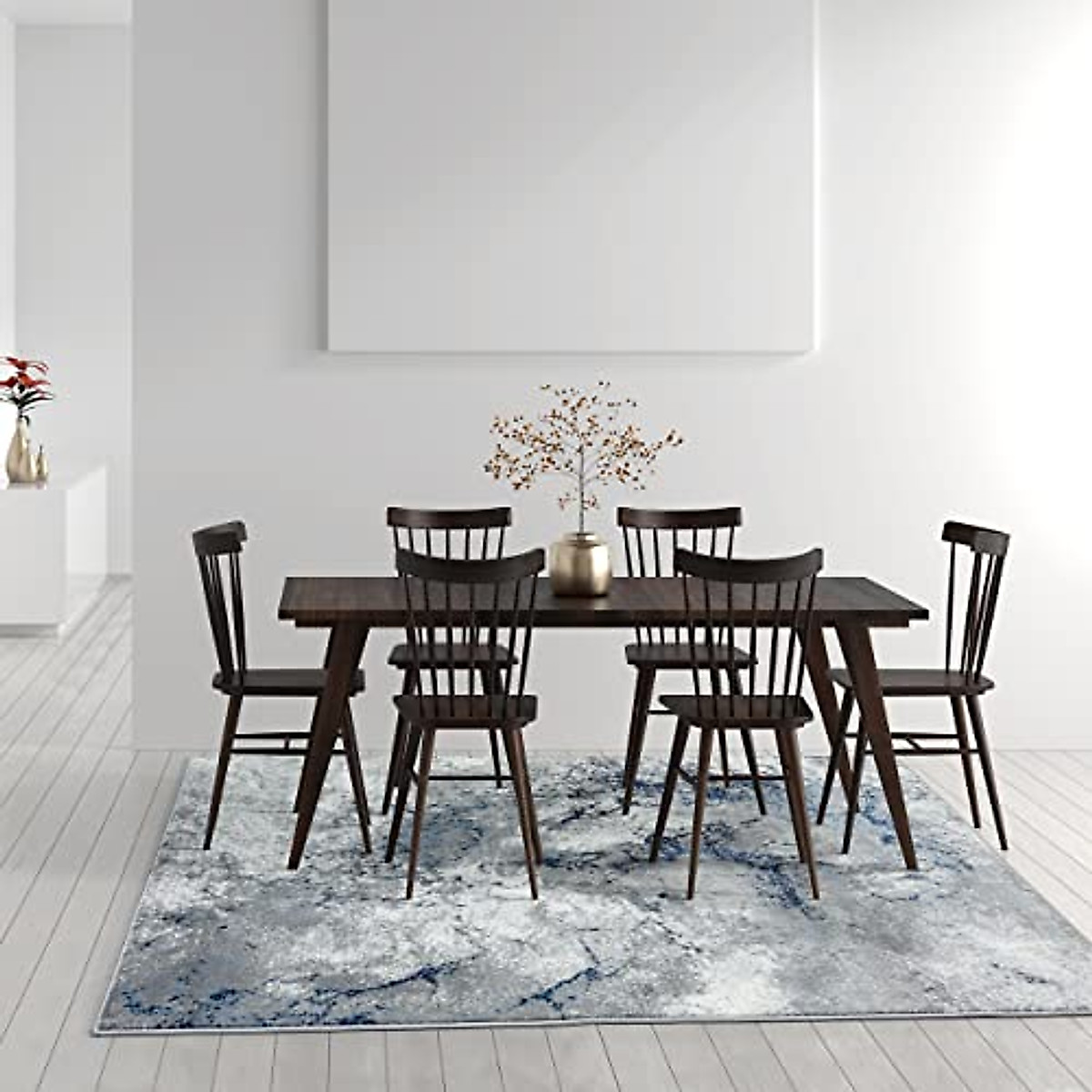 LUXE WEAVERS Cambridge Collection Abstract Area Rug 1685 Blue 5x7