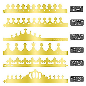 TUPARKA 30 Pcs Paper Crown Golden King Crowns Gold Foil Party Crown Hat Cap for Birthday Celebration Baby Shower Photo Props