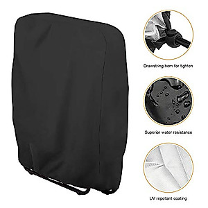 Uranshin Outdoor Furniture Cover Waterproof 2PCS, Zero Gravity Chair Covers, Folding Patio Chair Covers All Weather, Dustproof Anti Gravity Chair Cover with Storage Bag, 28" W x 13" D x 43" H, Black