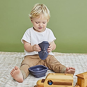 Austin Baby Co Silicone Collapsible Snack Bowl – Reusable Snack Container with Two Specialized Lids – BPA free, Dishwasher Safe and Leakproof for Toddlers & Babies