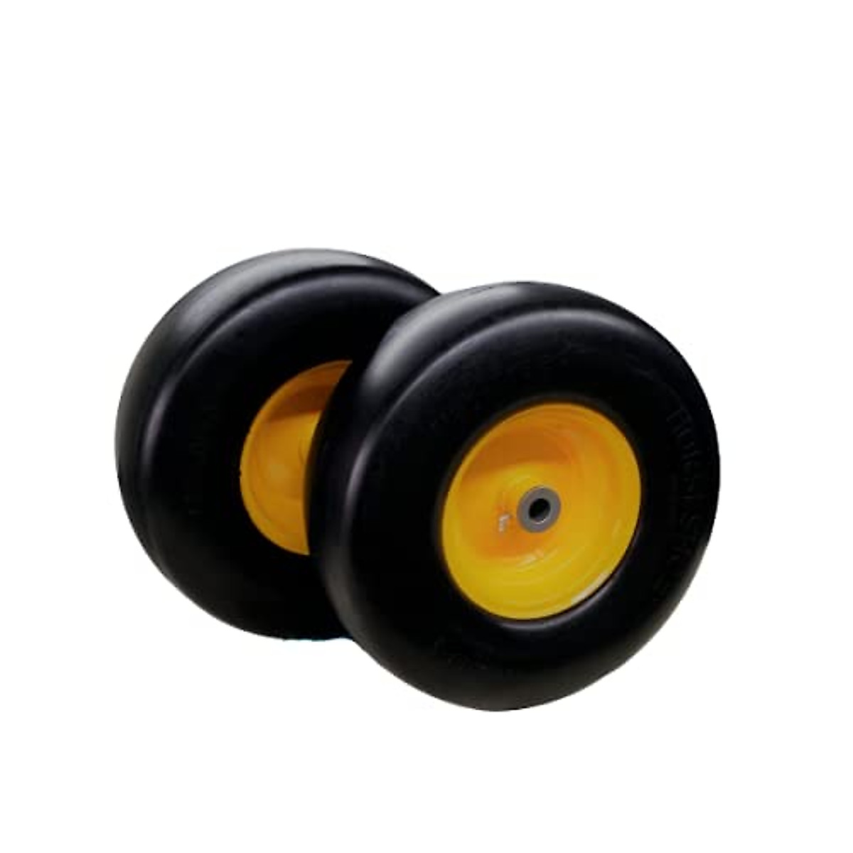 HORSESHOE New Commercial Solid 13x5.00-6 Flat Free Smooth Tire on Steel Wheel for Riding Lawn Mower (Deck 36"-68") Garden Tractor - Center hub 3.25"-5.9" - Bore ID 5/8" 135006 (2)