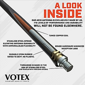AntennaMastsRus - The Original 6 3/4 Inch is Compatible with Hummer H2 (2003-2009) - Short Rubber Fender Antenna - Reception Guaranteed - German Engineered - Internal Copper Coil