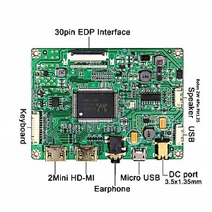 12.6 inch 1920x515 eDP IPS LCD Screen NV126B5M-N41 and 2Mini HDMI Micro USB LCD Controller Board,for DIY CPU GPU PC Computer Monitor Case
