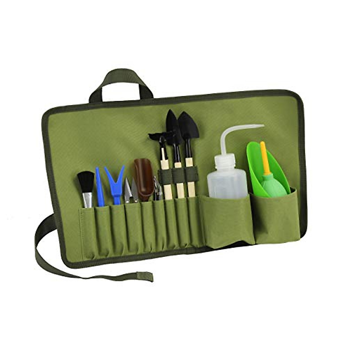 Succulent Kit Roll Organizer Gardening Tool Set | Terrarium Supplies Mini Succulent Garden Tool Kit | Heavy Duty Succulent Bonsai Planter Set Indoor Gardening | Fairy Zen Kit for Soil Fertilizer Seeds