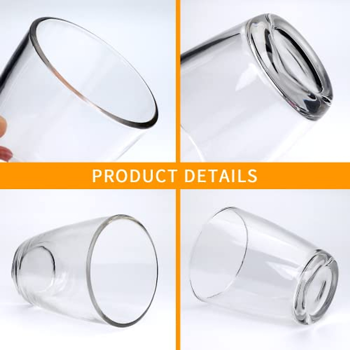 QAPPDA 7 Ounce Juice Glasses,Stackable Drinking Glass Set of 12,Clear Water Glasses Durable Homemade Beverage Tumbler for Soda,Mixed Drinks,Milk,Daily Use