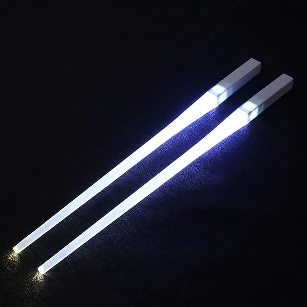 Lightsaber Chopsticks - Reusable LED Light Up Chopstick W/ Removable Handle, Lightweight & Portable BPA Free Foodgrade Safe Chopstick, for Kitchen Dinner Party Daily Use (WHITE)