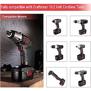 Ibanti 2 Packs 4.5Ah Replacement Battery for Craftsman 19.2V Battery DieHard C3 315.115410 315.11485 130279005 1323903 120235021 Compatible with Craftsman 19.2 Volt Battery Charger Cordless Drills