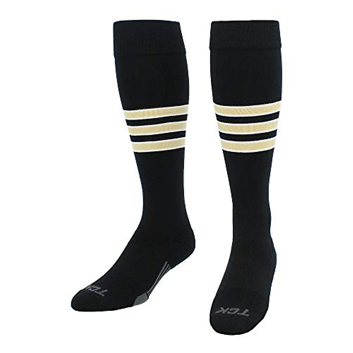 TCK Performance Baseball/Softball Socks (Black/White/Vegas Gold, Medium)